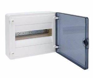 Hager SURFACE MOUNT ENCLOSURE 63A 400V 1-Row, Transparent Door - 12 Or ...