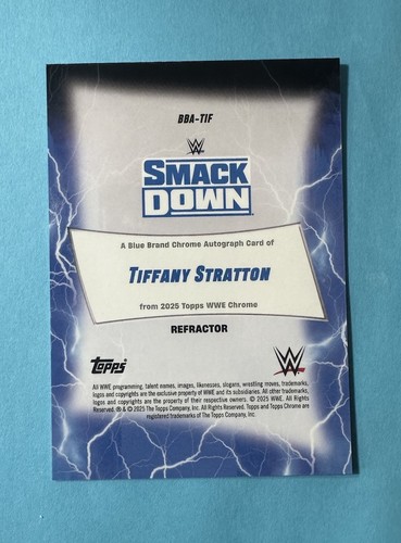 2025 WWE Topps Chrome Tiffany Stratton Chrome On-Card Auto #/175 BBA ...