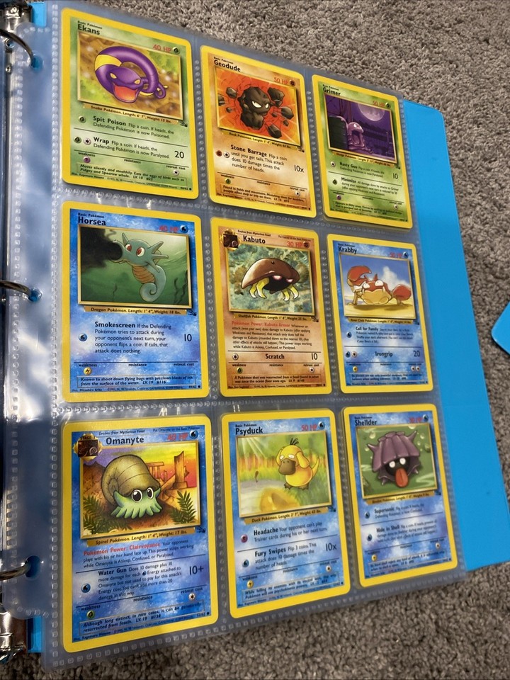 100% Complete Fossil Set 62/62 Original 1999 Pokemon Cards, Various ...