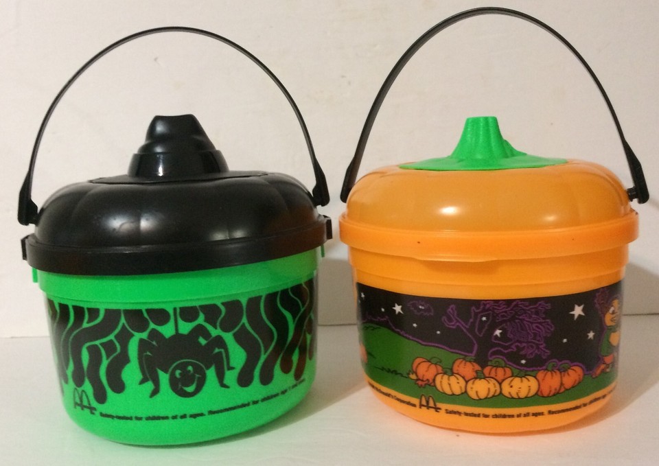 Vintage McDonald's Halloween Boo Buckets Green Witch & Orange | eBay