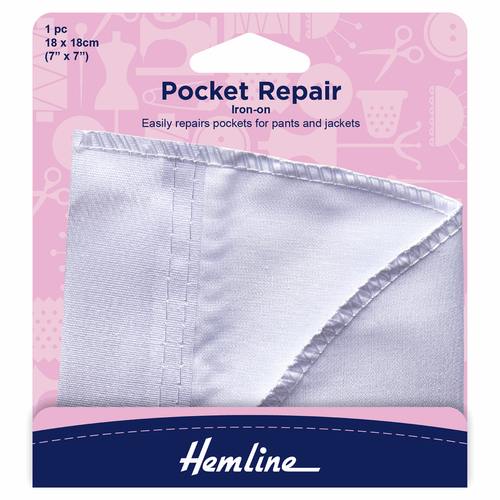 Hemline Iron-On Pocket Repair Jacket Trouser White Size 18 x 18cm | eBay UK