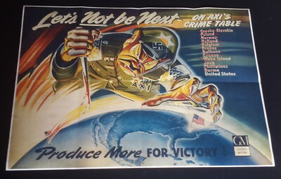1943 WW2 AMERICA COMIC CARTOON JAPAN TOJO CARICATURE MAP PROPAGANDA ...