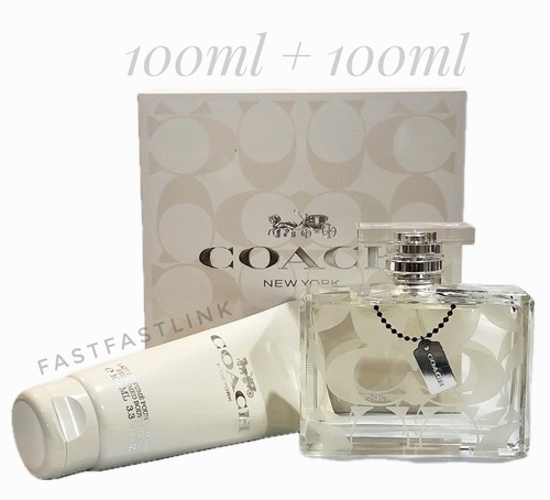 COACH SIGNATURE 100ml EDP SPRAY + 100ml PERFUMED BODY LOTION SET FOR ...