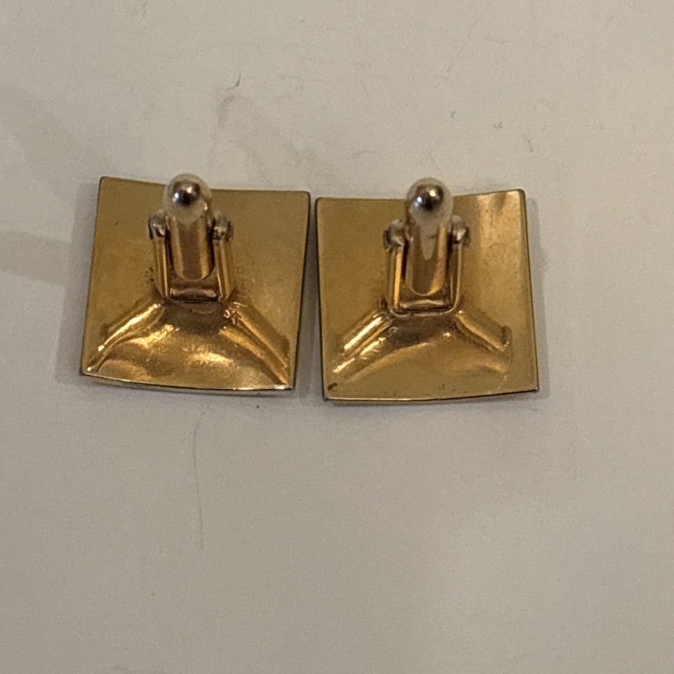 Vintage Swank Square Cufflinks Gold Tone Bullet Back Retro | eBay