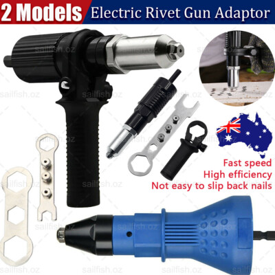 Electric Rivet Pop Gun Adaptor Cordless Drill Nut Riveting Riveter ...
