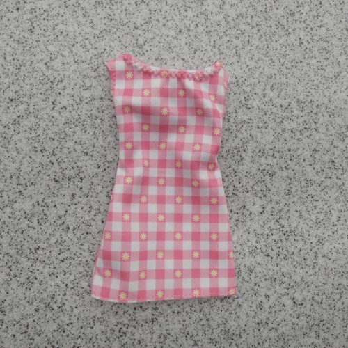 Barbie Doll Fashion Dress Pink White Checkered Sleeveless 2021 Mattel ...