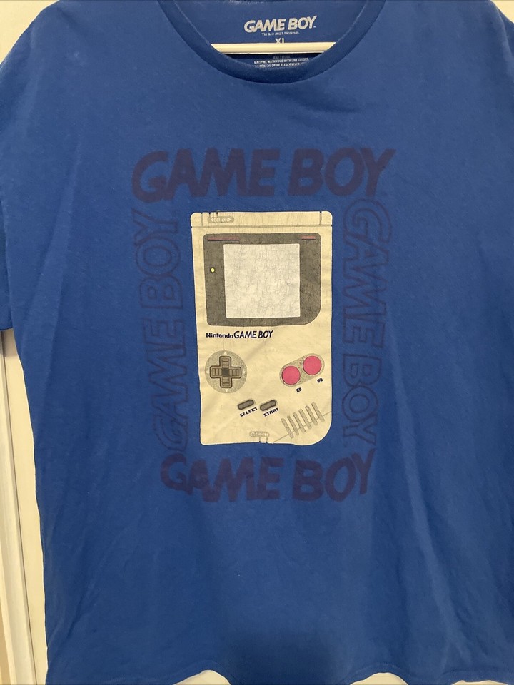 Nintendo Gameboy Logo Men's T-Shirt Size XL Blue Retro Video Game ...