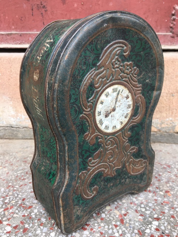 Vintage Nestle After Eight Chocolate Clock Shape Unique Tin Box ...