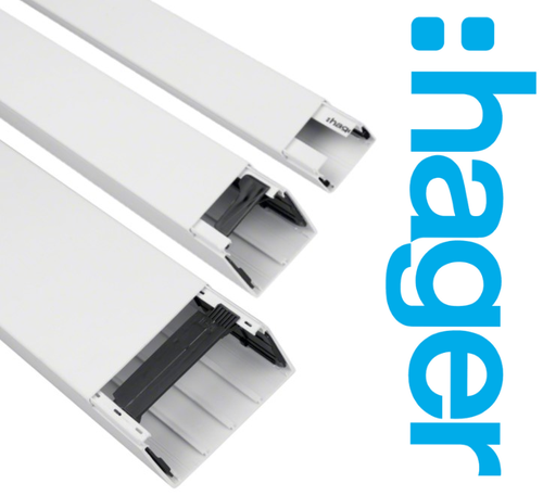 2 Meter Kabelkanal aus PVC Hager TEHALIT reinweiß, verschiedene Größen ...