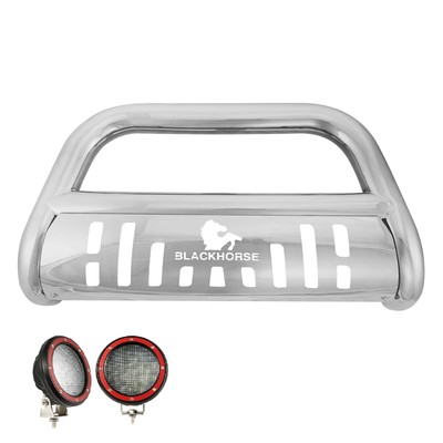 Black Horse Bull Bar Push Guard w/5.3"LED Skid Stainless fit 2002-2009 ...