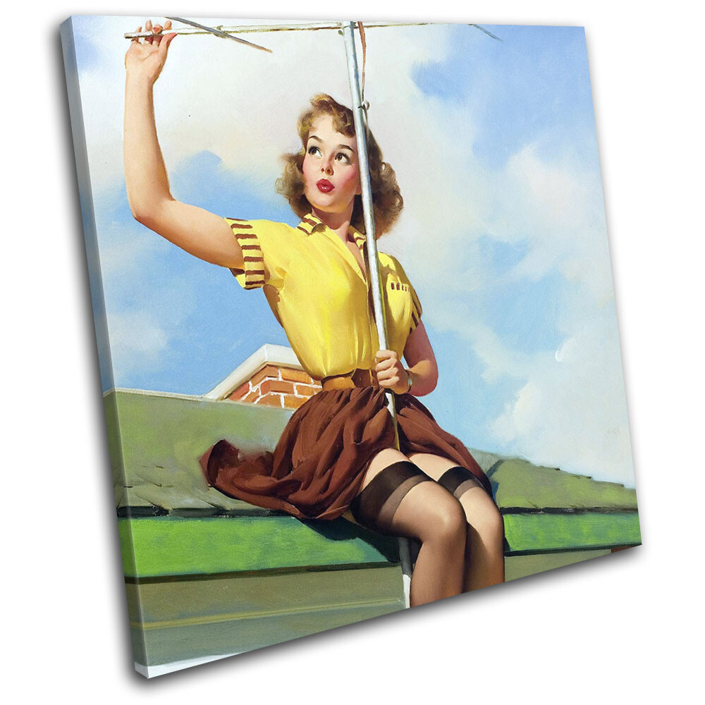 Vintage Girl Poster Sexy Retro Pin-ups SINGLE CANVAS WALL ART Picture ...