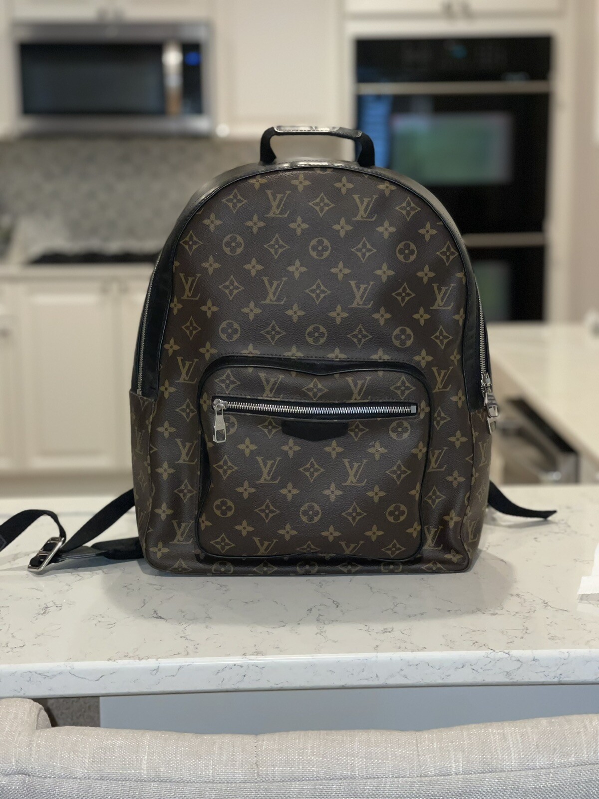 Louis-Vuitton backpack- Josh Canvas Backpack, Leather, Gently Used | eBay