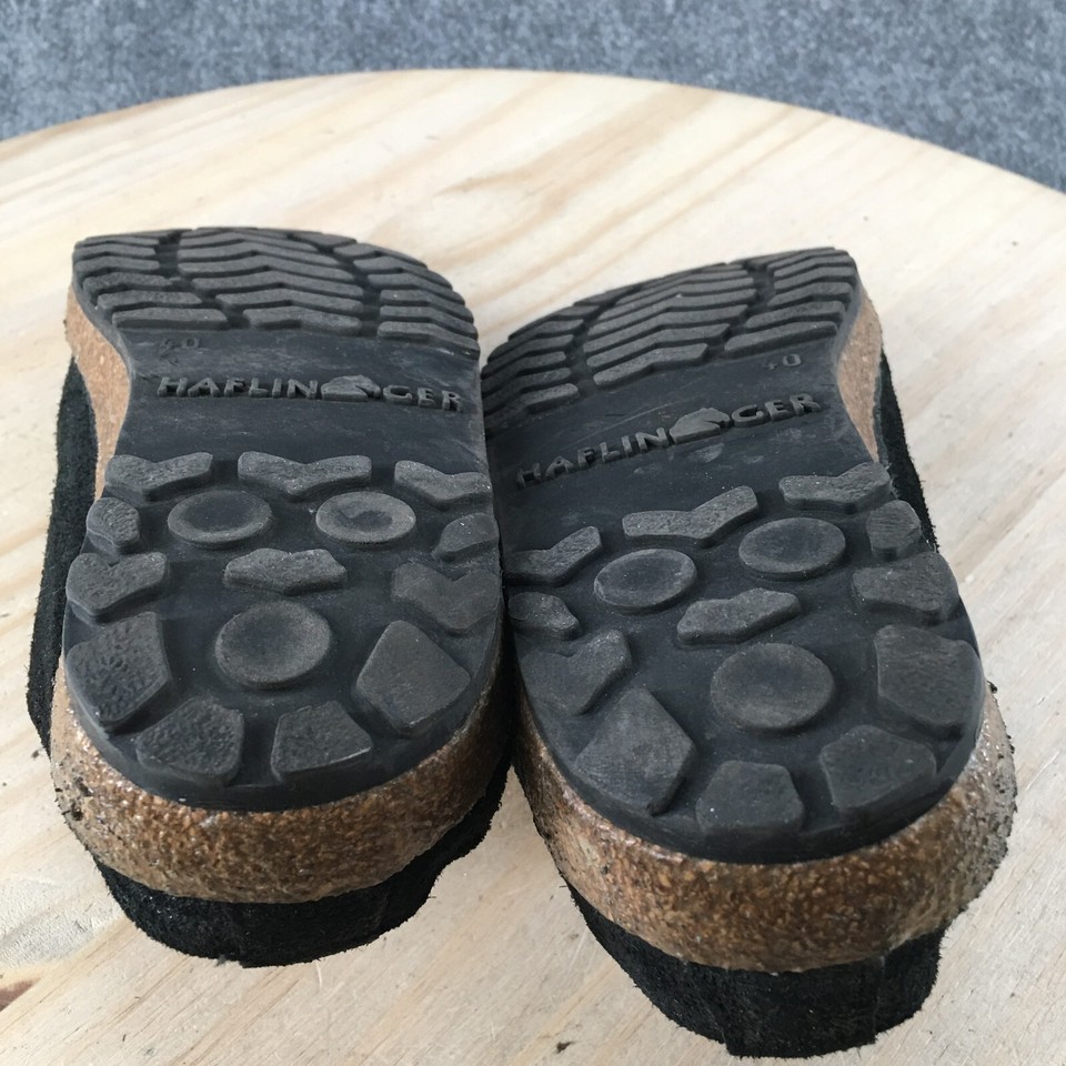 Haflinger Shoes Womens 40 Adventure Mule Clogs Flats Comfort Black Slip ...