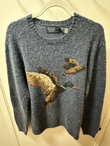Mens M L XL XXL Polo Ralph Lauren Duck Hunting Wool Knit Crew Sweater ...