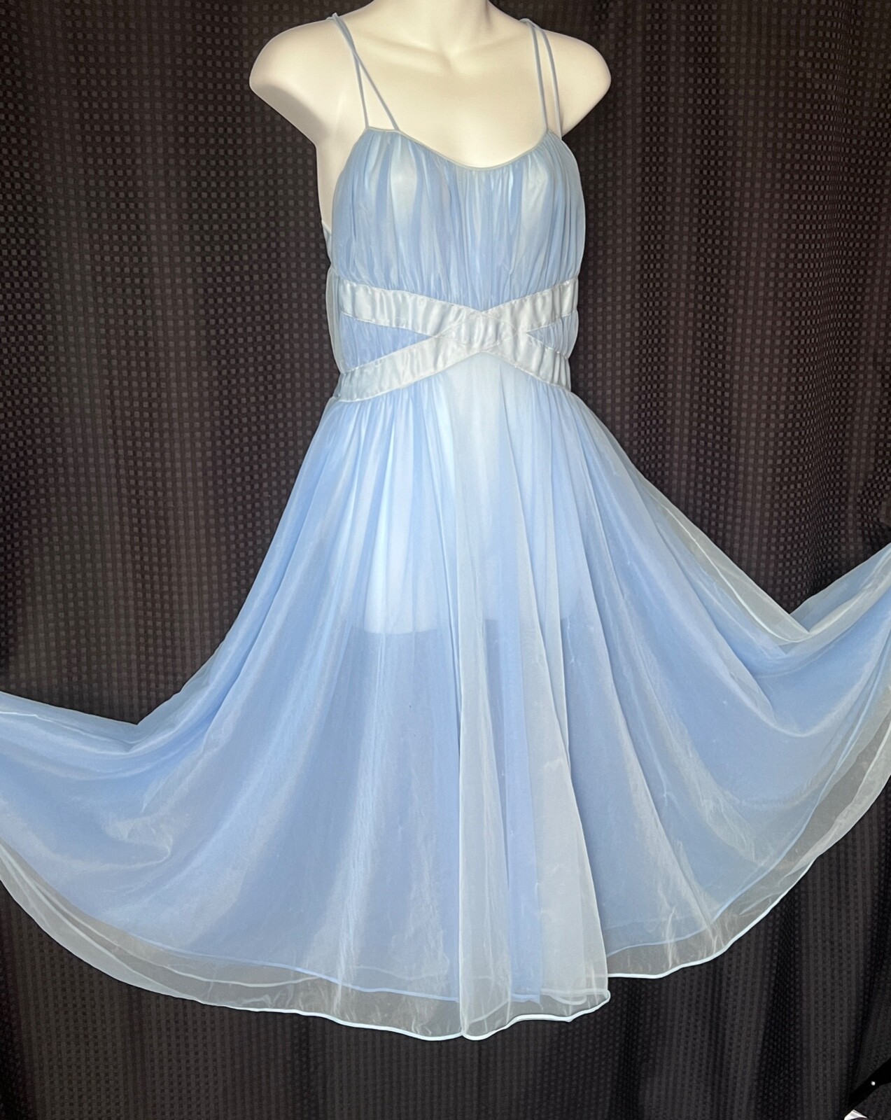 Nylon Nightgown Negligee Eye-ful Gown Sheer Layers Fu… - Gem