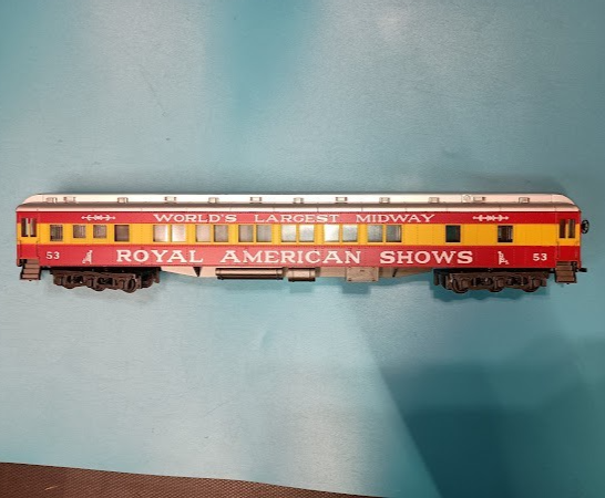 AHM HO 1920 PULLMAN #53 ROYAL AMERICAN SHOWS CARNIVAL WORLD'S LARGEST ...