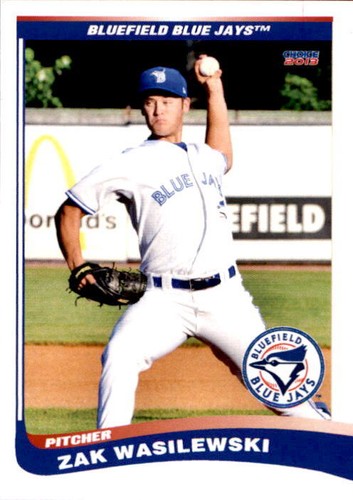 2013 Bluefield Blue Jays Choice #34 Zak Wasilewski Tazewell Virginia VA ...