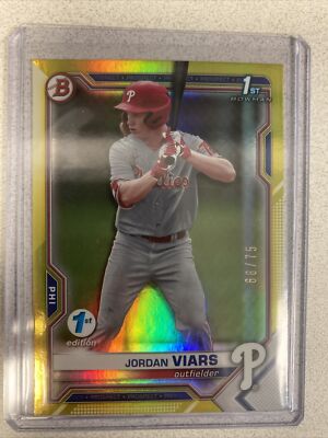 2021 Bowman Draft First 1st Edition Yellow Foil Jordan Viars #68/75 ...