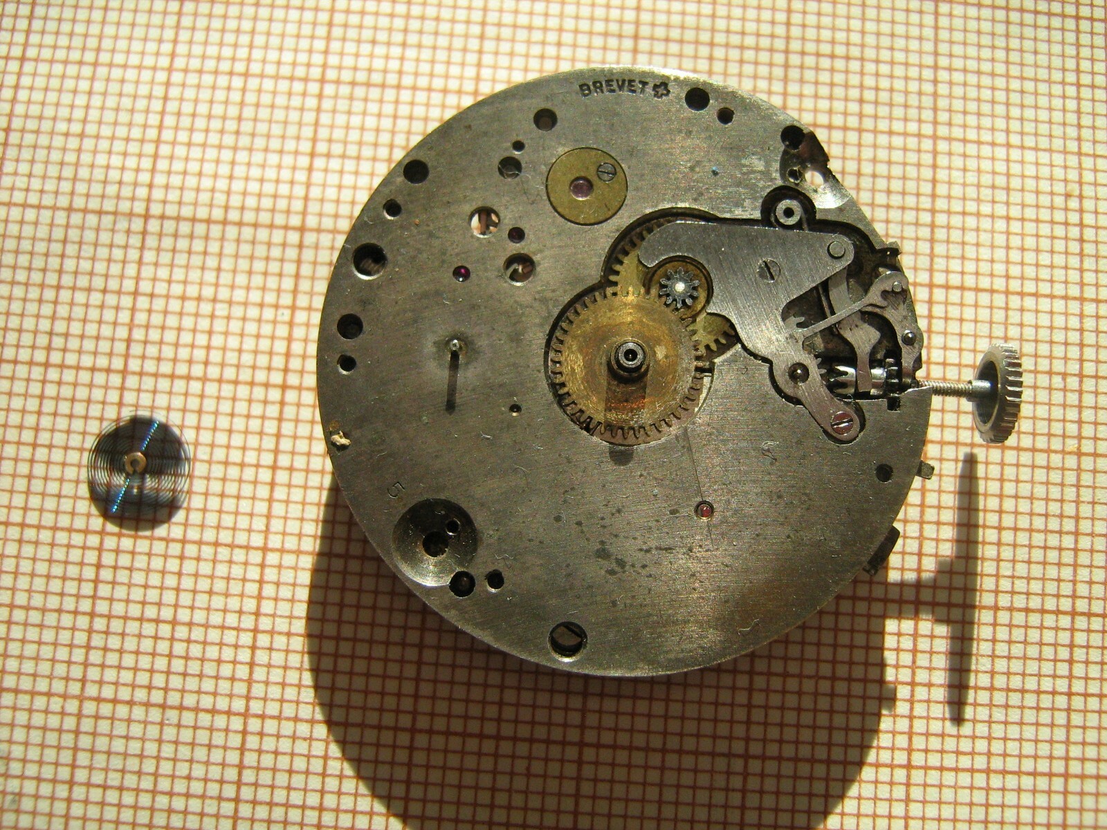 Hahn Landeron 15,5 mono-rattrapante chronograph movement for repair,35 ...
