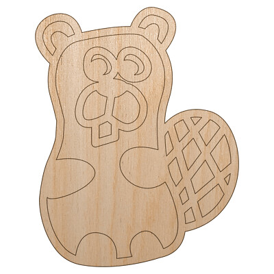 Silly Beaver Doodle Unfinished Wood Shape Piece Cutout for DIY Craft ...