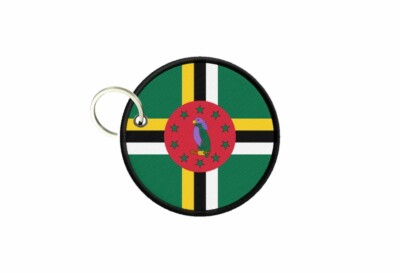 Keychain keyring print flag roundel circle dominica | eBay