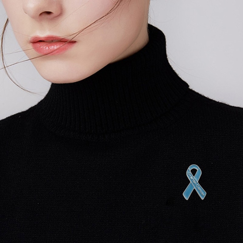 Blue Ribbon Brooch Pins Surviving Ovarian Cancer Aware Pin Ovarian ...