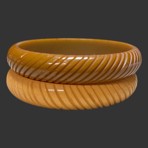 Vintage Bakelite Style Resin Carved Swirl Design Bangle Set of 2 | eBay