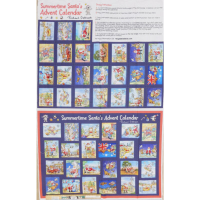 Patchwork Quilting Sewing Fabric Summertime Santa Panel 70x110cm | eBay ...
