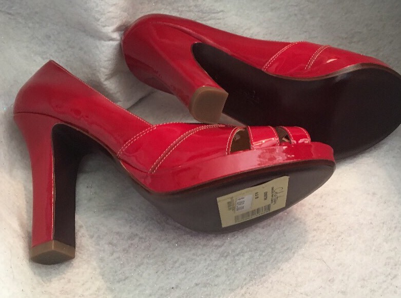 Cole Haan Charlize Red Heel Pumps Red Leather Women's Shoe Size 9.5 B ...