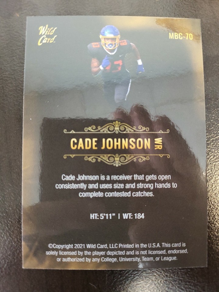 2021 Wild Card Matte Cade Johnson GOLD RC card #MBC-70 | eBay