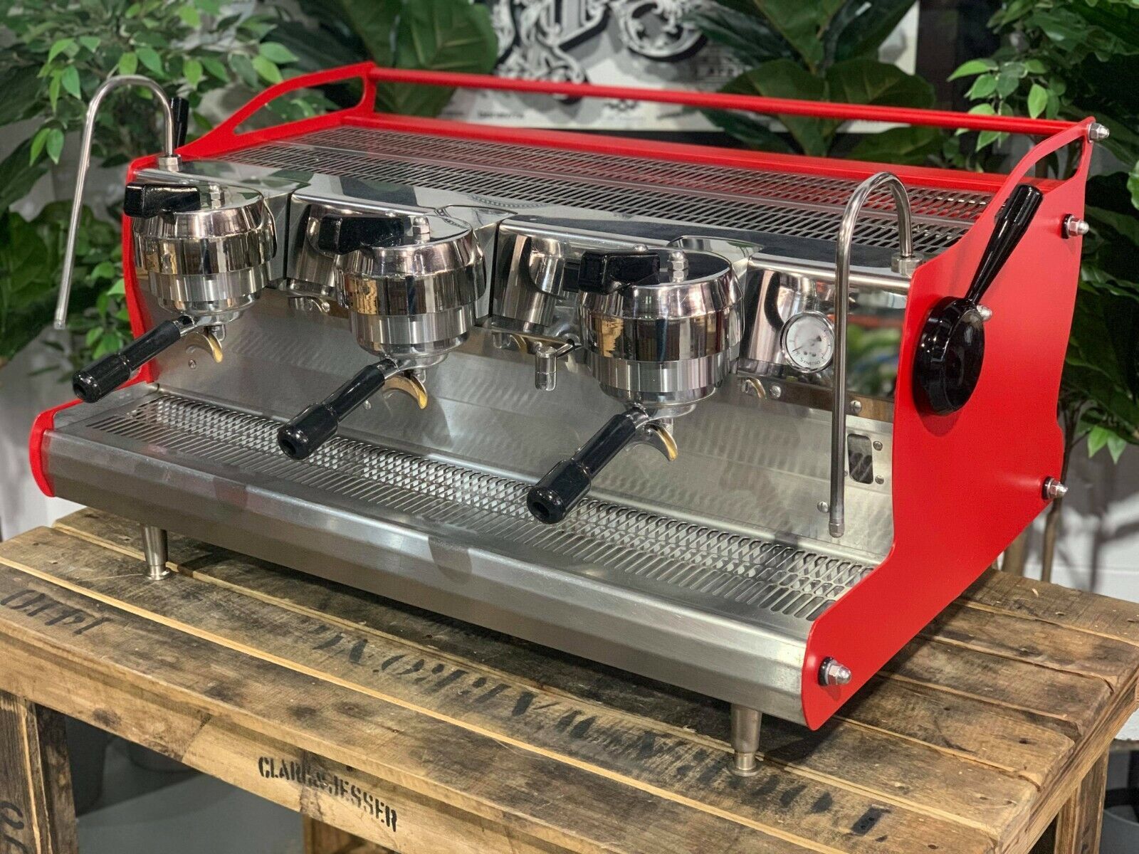 SYNESSO CYNCRA 3 GROUP RED ESPRESSO COFFEE MACHINE CUSTOM COMMERCIAL ...