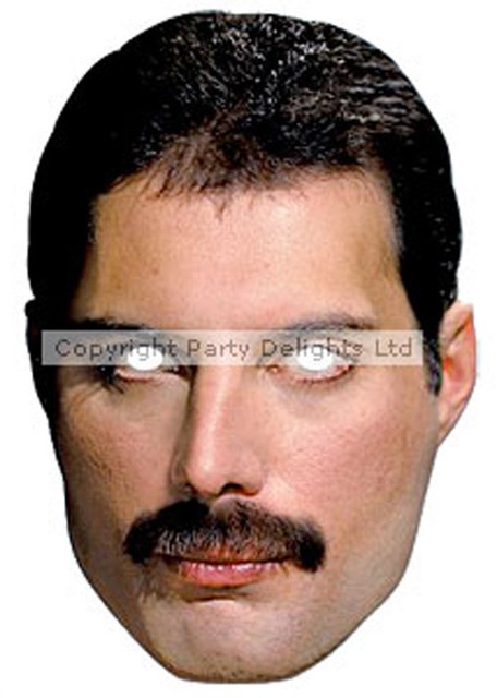 Official Mask-arade Queen Freddie Mercury Face Mask Cardboard Masks for ...
