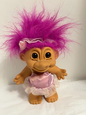 Russ Vintage Ballerina Troll Doll FUSHIA Hair with Pink Tutu | eBay