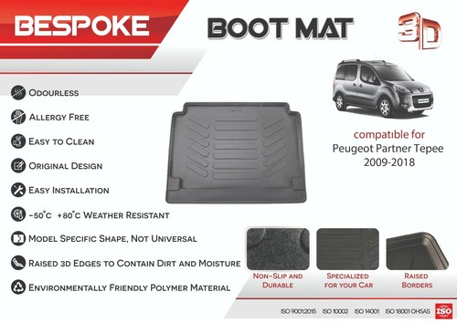 Tailored Rubber Boot Liner Fitted Mat Dog Tray Citroen Berlingo ...