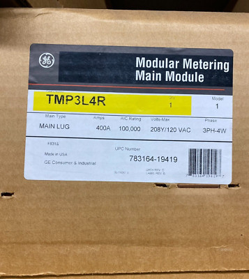 GE Main Module TMP3L4R 400A 3Ø 4W 208Y/120VAC 100kAIC Main Lug. Modular ...