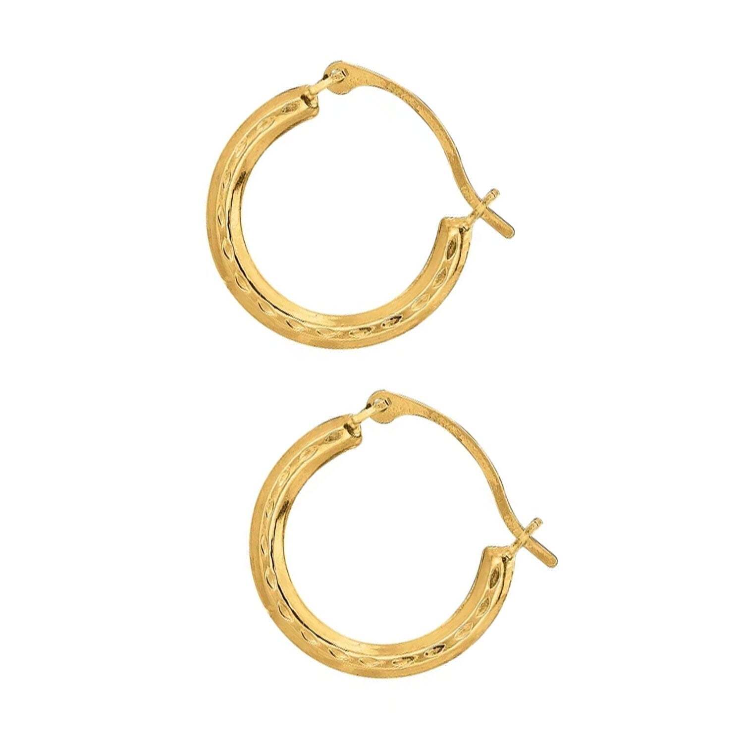 10K Real Yellow Gold Tubular Hoops Hoop 2x15mm | eBay