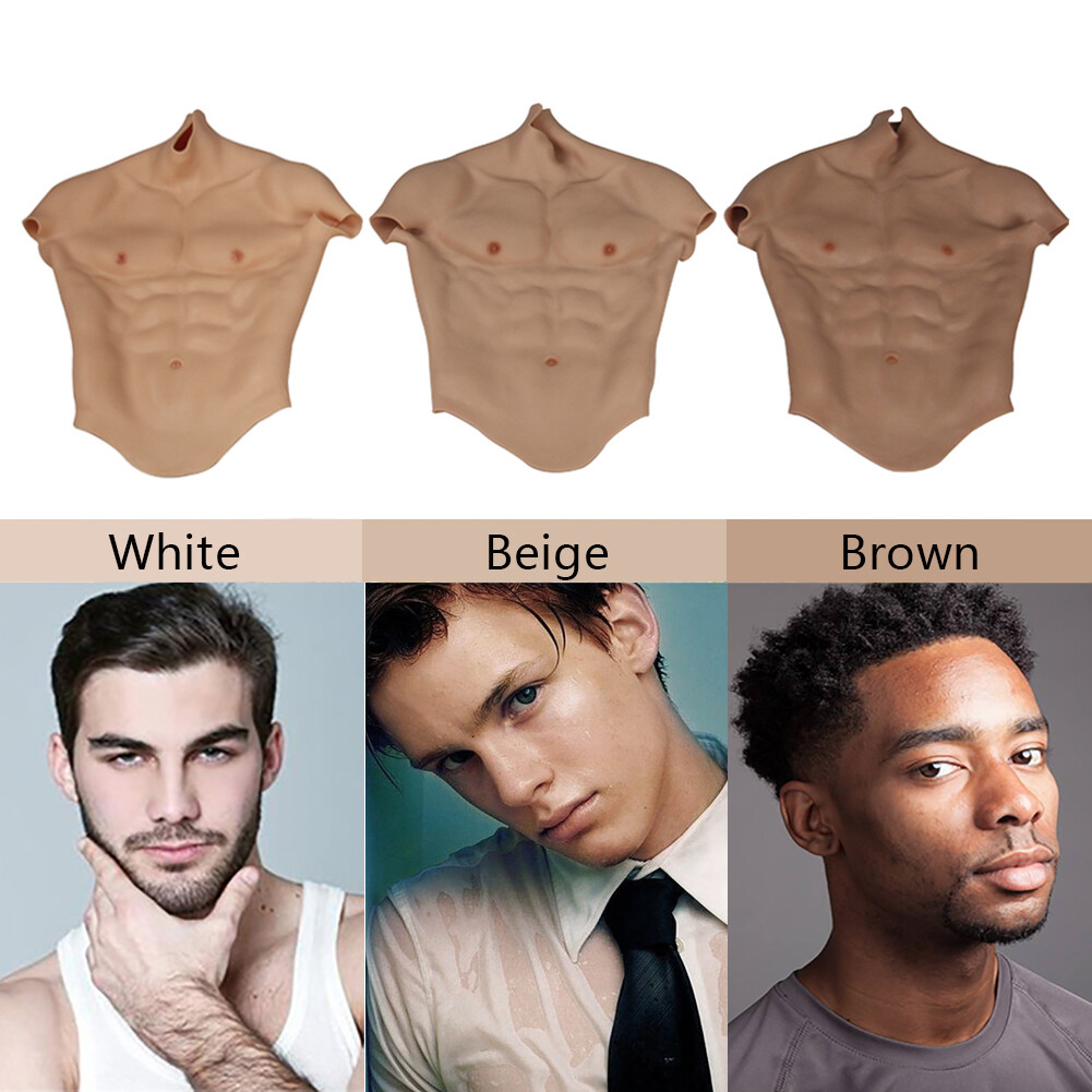 Dokier Realistic Silicone Fake Male Chest Abdominal Muscle Simulation ...