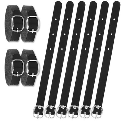 10PCS PU Leather Luggage Tag Straps, Black Leather Luggage Tag Loops ...