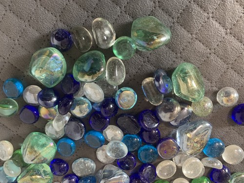 Decorative Glass Gems Clear Aqua Blue Green Round Sphere Mix Lot Tank ...