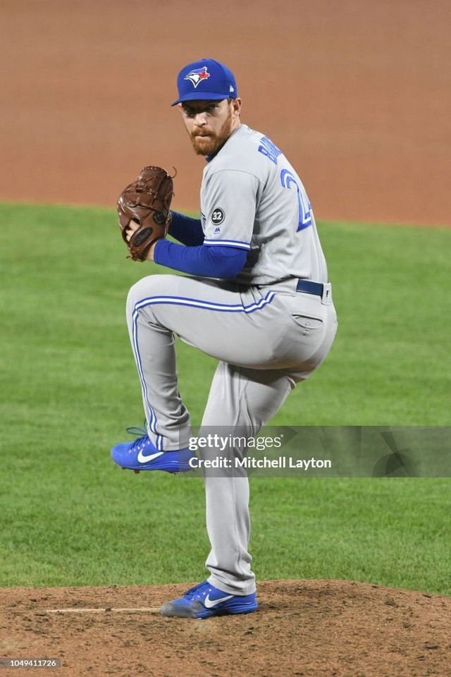 TORONTO BLUE JAYS DANNY BARNES GAME WORN USED JERSEY W/ROY HALLADAY ...