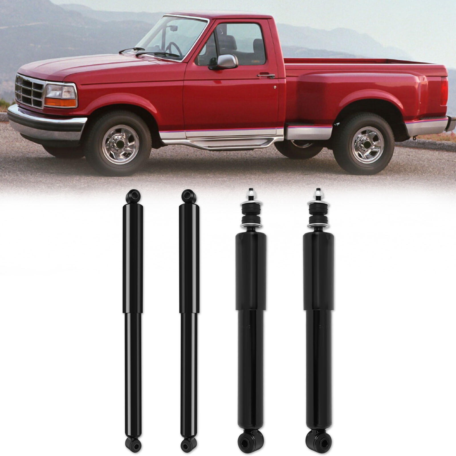 1990-1995 1996 Ford F-150 Front Rear Full Set of 4 Strut Shocks Left ...