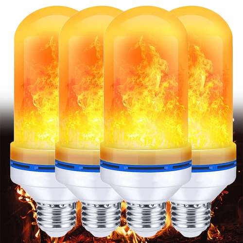 4PCS LED Flame Effect Fire Light Bulb E26 Simulated Nature Flicker Lamp ...