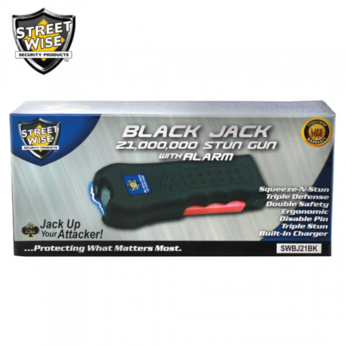 Black Jack 21,000,000 Volt Stun Gun & Ear-Piercing Personal Alarm ...