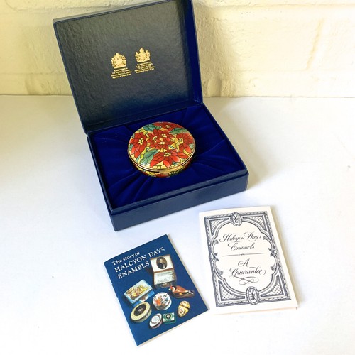 Halcyon Days / Tiffany & Co. Poinsettia Music Box "Jingle Bells" Mint ...