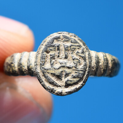 UNIQUE BRONZE 1600s IHS JESUIT RING FOUND † ANTIQUE 17TH CENTURY RING ...