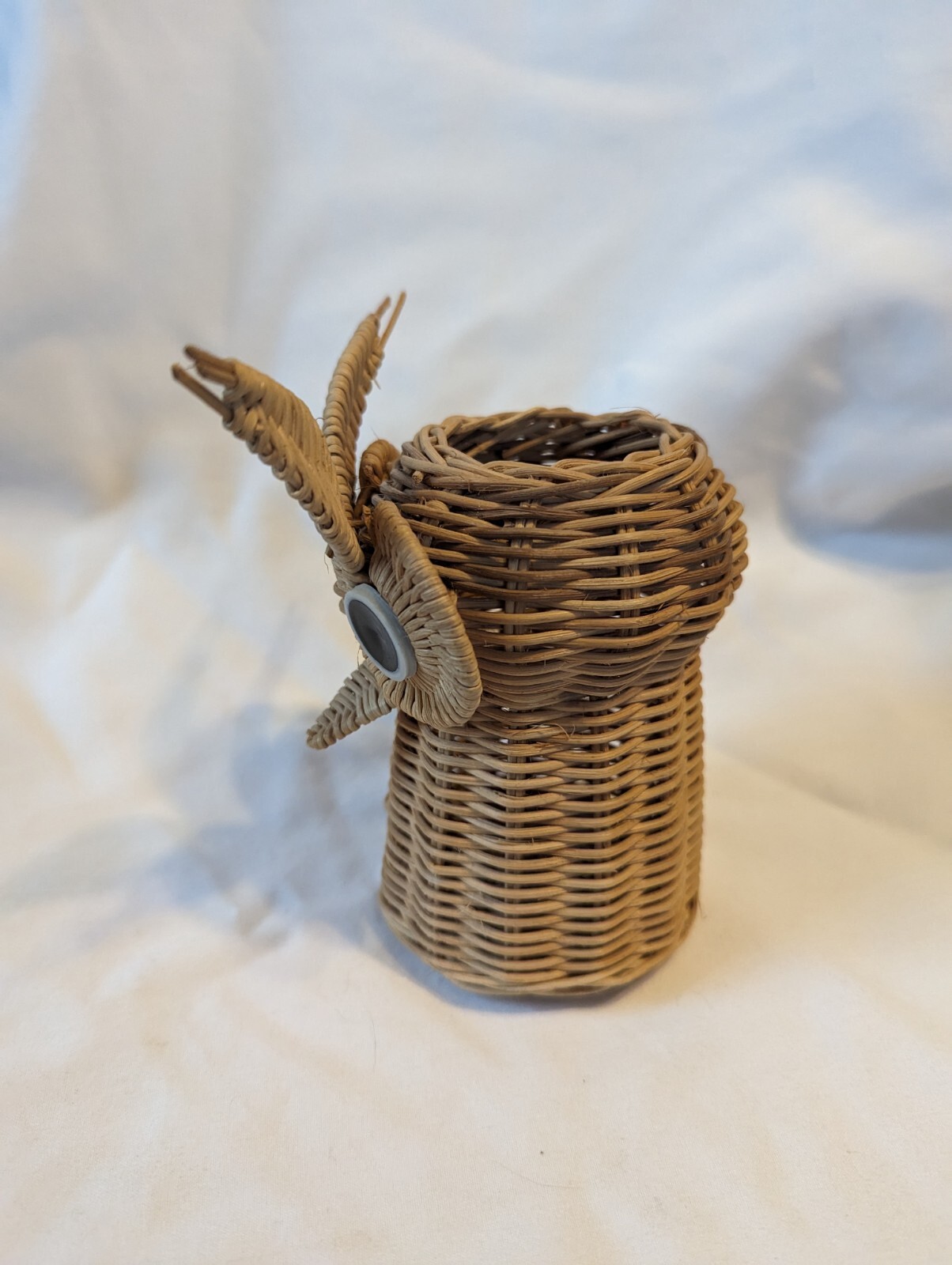 Vintage owl shaped wicker table top basket | eBay