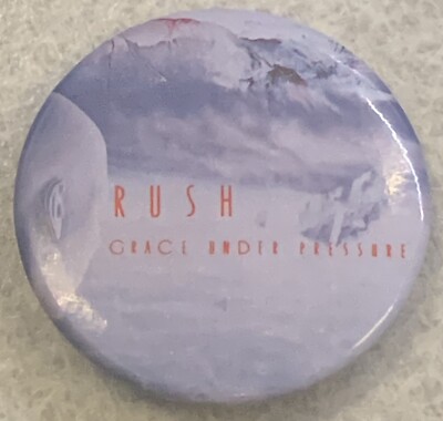 RARE Vintage 1984 RUSH band promo button Grace Under Pressure pin badge ...
