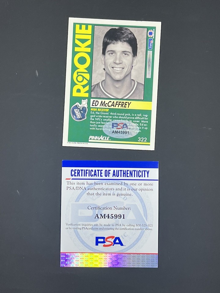 Ed McCaffrey Signed 1991 Pinnacle RC IP Auto PSA/DNA Denver Broncos | eBay
