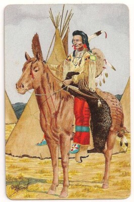 1956 Pack-O-Ten Native American Indian Trading Card #10 Looking Glass ...