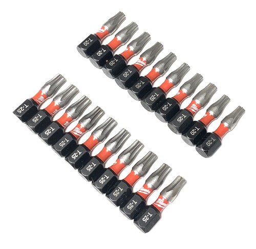 Torx T20 T25 Milwaukee Shockwave Impact Duty 20 Bit Set 1 inch Screw ...